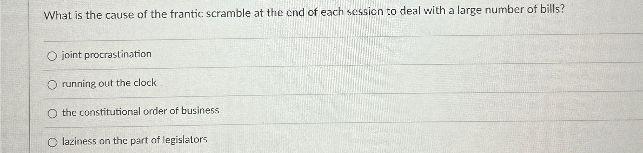Solved What is the cause of the frantic scramble at the end | Chegg.com