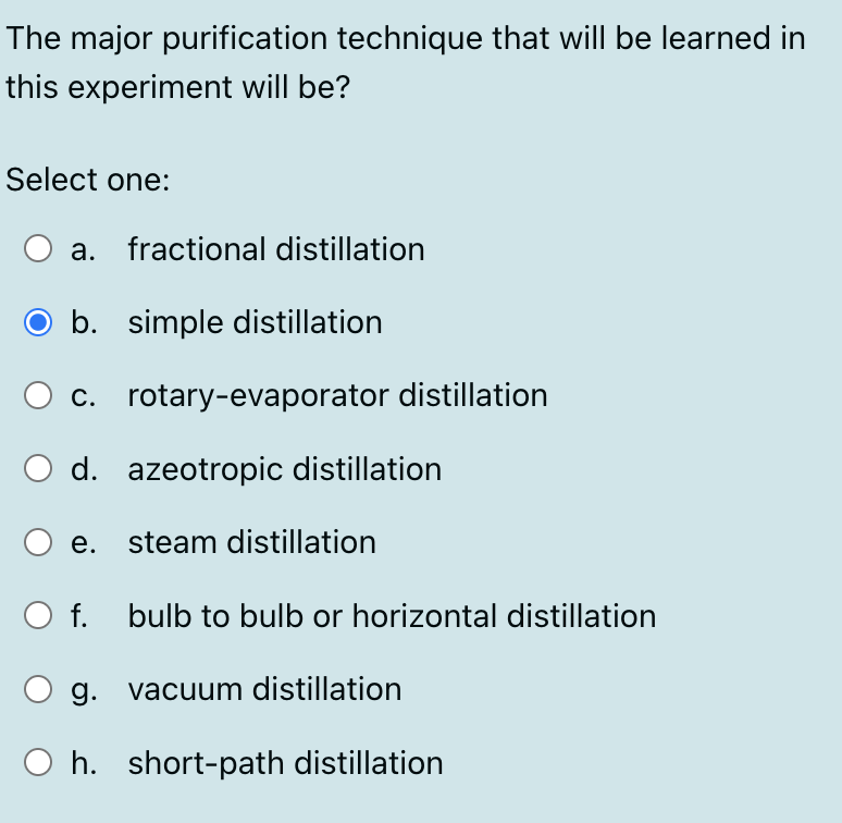 Solved The major purification technique that will be | Chegg.com