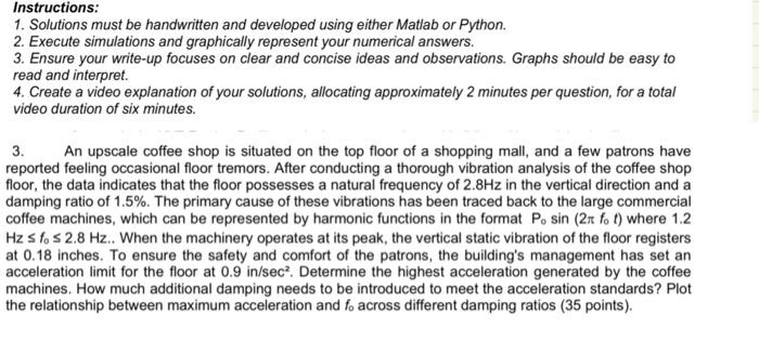 Solved Instructions: 1. Solutions must be handwritten and | Chegg.com Solved Instructions: 1. Solutions must be handwritten and | Chegg.com