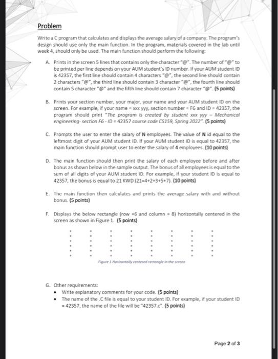 Solved Problem Write a program that calculates and displays | Chegg.com