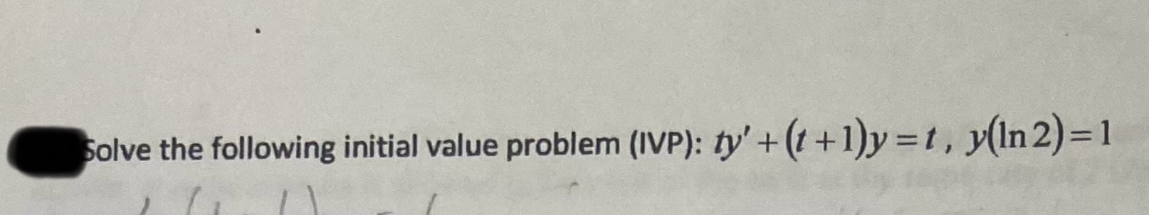 Solved Solve the following initial value problem (IVP): | Chegg.com
