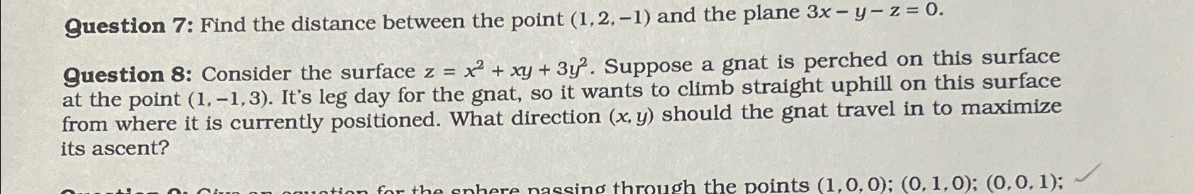 Solved Question 8: Consider the surface z=x2+xy+3y2. | Chegg.com