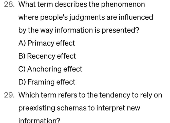 Solved What term describes the phenomenon where people's | Chegg.com