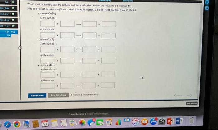 Solved What reactions take place as the cathode and the | Chegg.com