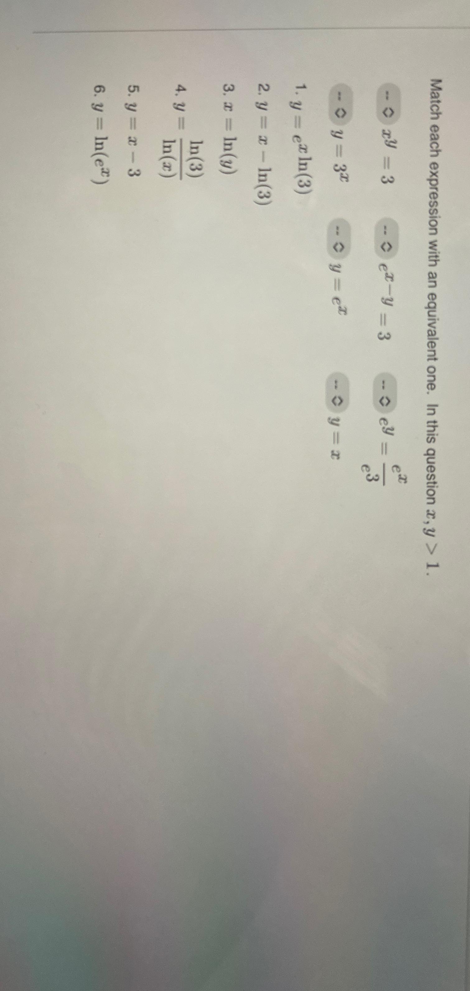Solved Match each expression with an equivalent one. In this | Chegg.com