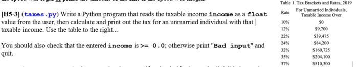 Solved H5 3 Taxespy Write A Python Program That Reads 8574