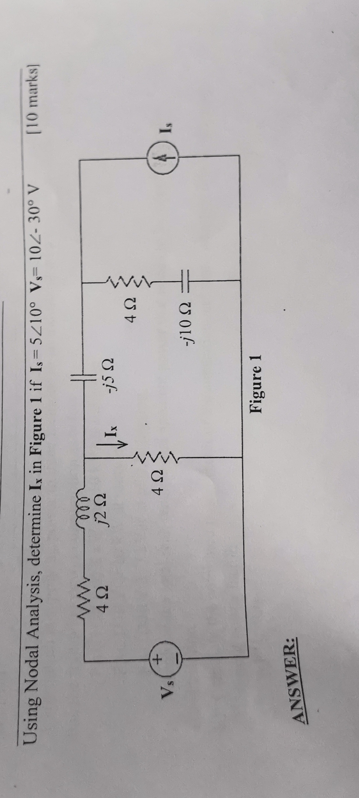 Solved Using Nodal Analysis, Determine Ix in Figure 1 ﻿If | Chegg.com