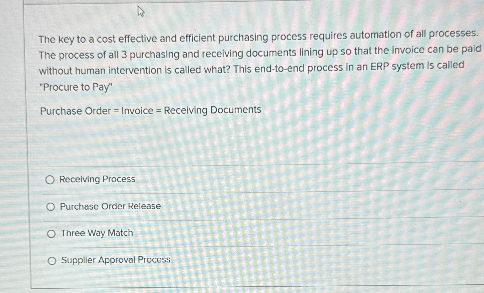 Solved The key to a cost effective and efficient purchasing | Chegg.com