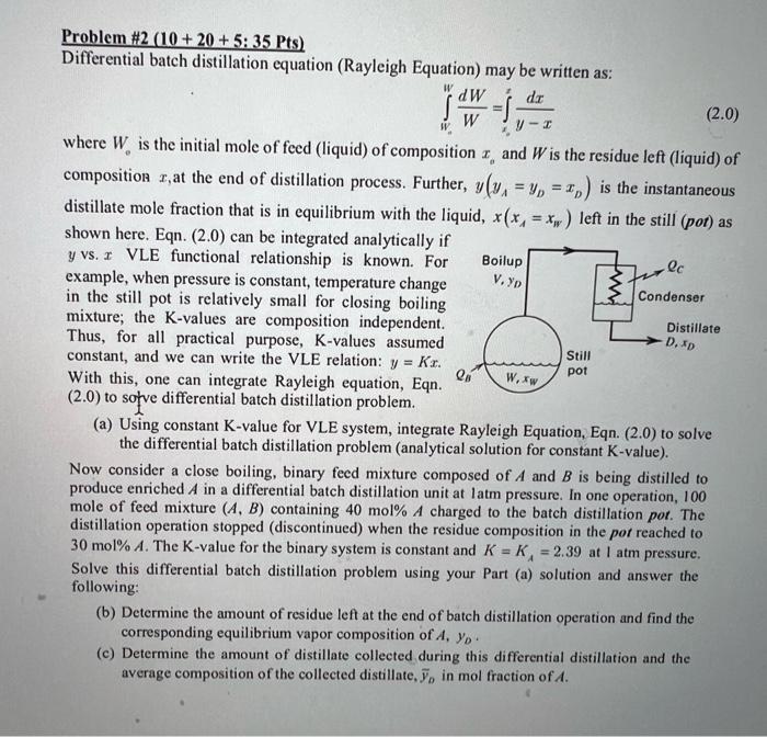 Solved Problem #2 (10+20+5:35 Pts ) Differential batch | Chegg.com