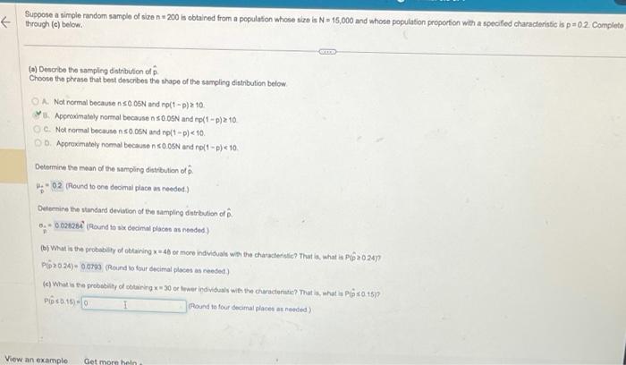 Solved Suppose a simple random sample of size n=200 is | Chegg.com