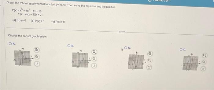 Solved Graph the following polynomial function by hand. Then | Chegg.com