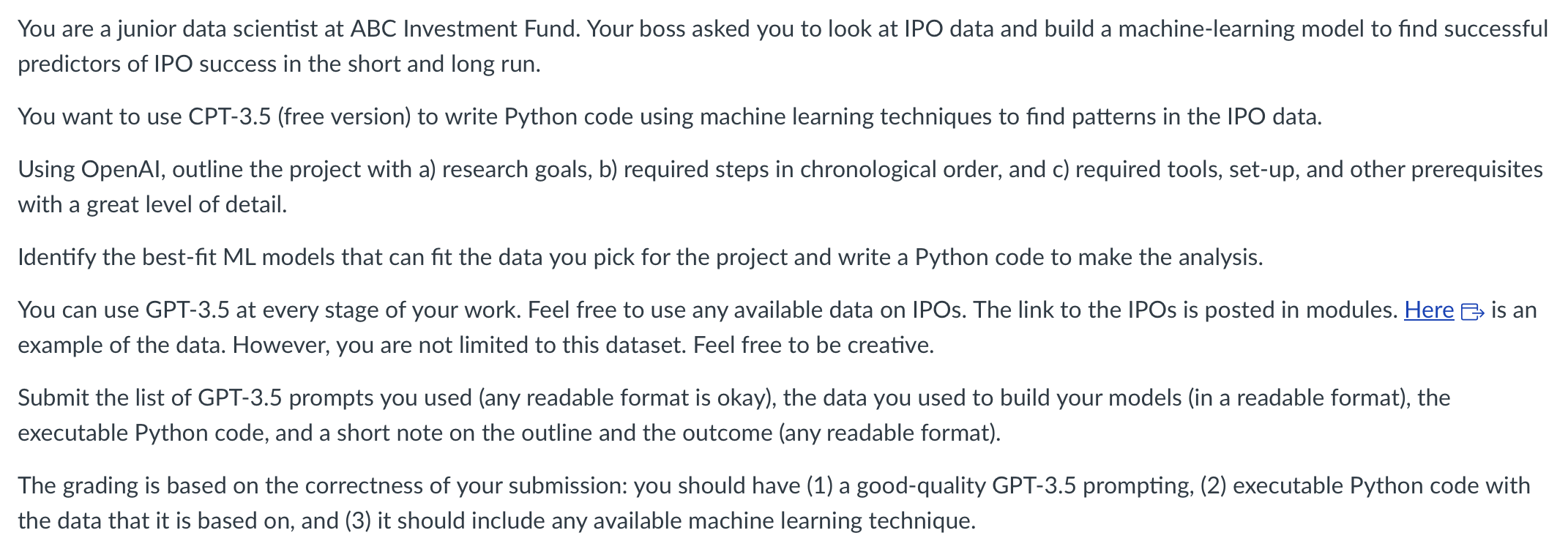 Solved You are a junior data scientist at ABC Investment | Chegg.com