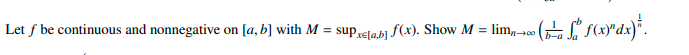 Solved Let f be continuous and nonnegative on [a,b] with | Chegg.com