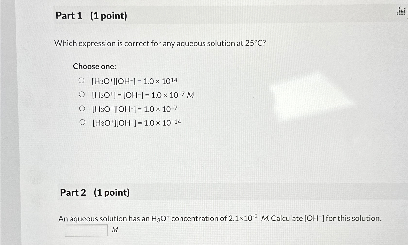 Solved Part 1 (1 ﻿point)Which expression is correct for any | Chegg.com