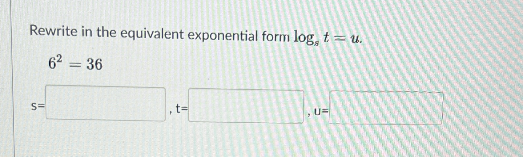 Solved Rewrite in the equivalent exponential form | Chegg.com