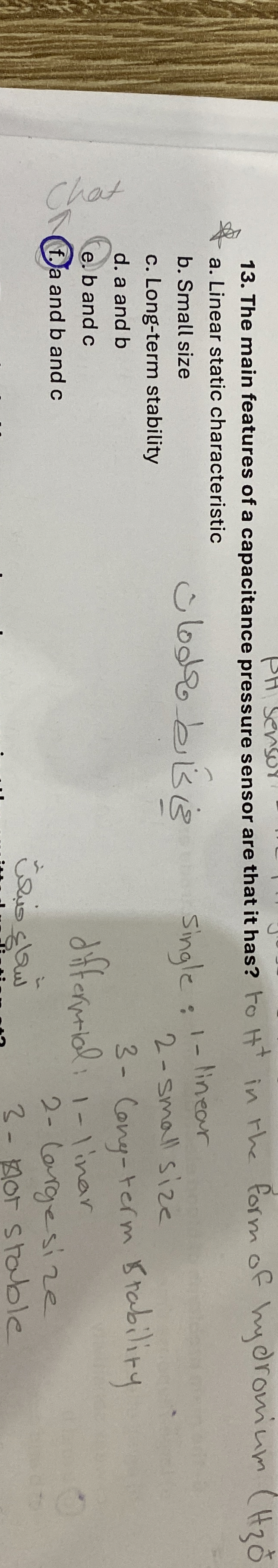 Solved The main features of a capacitance pressure sensor | Chegg.com