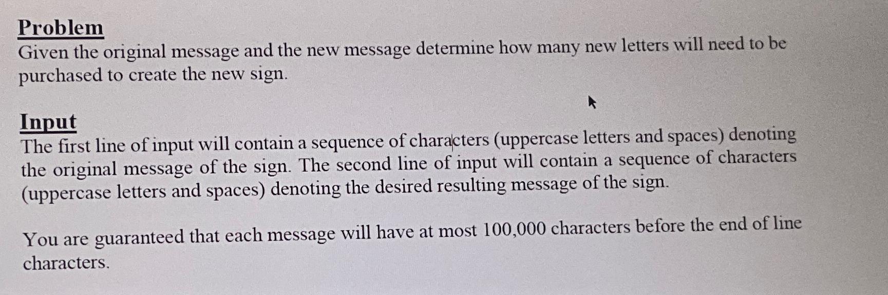 Solved ProblemGiven the original message and the new message | Chegg.com