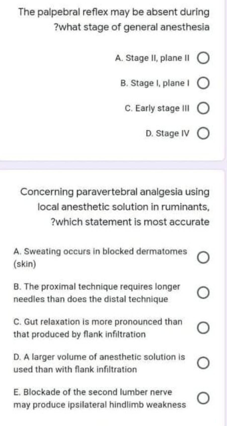 Solved The palpebral reflex may be absent during ?what stage | Chegg.com