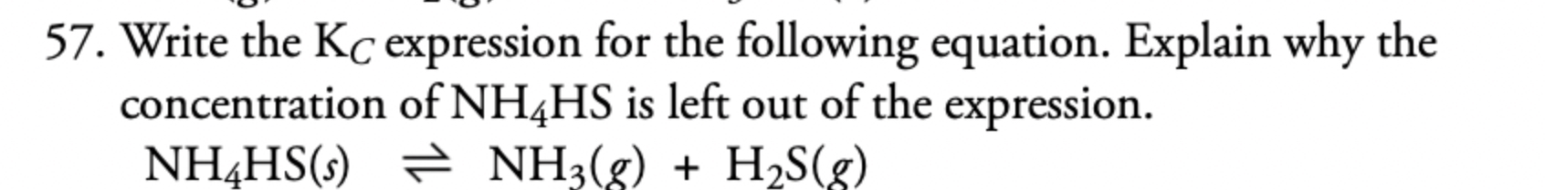 Solved Write the KC ﻿expression for the following equation. | Chegg.com