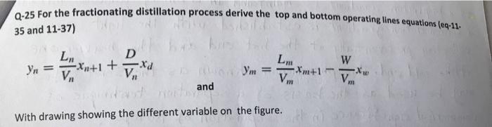 Solved Q-25 For the fractionating distillation process | Chegg.com
