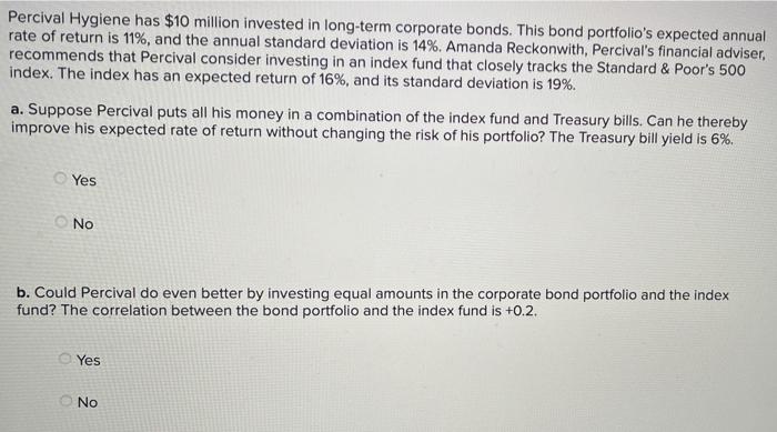 Solved Percival Hygiene has $10 million invested in | Chegg.com