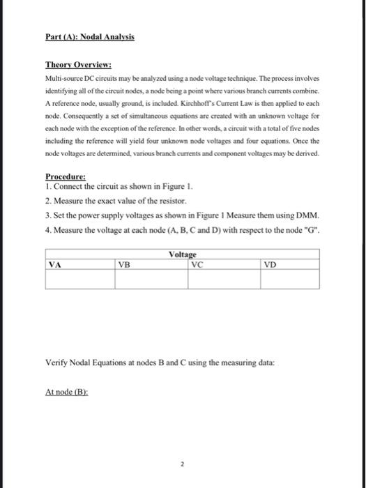 Solved 1. Objectives: - To verify Nodal and Mesh equations. | Chegg.com