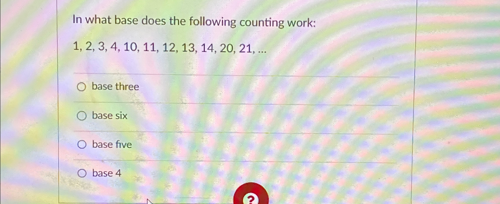 Solved In what base does the following counting | Chegg.com