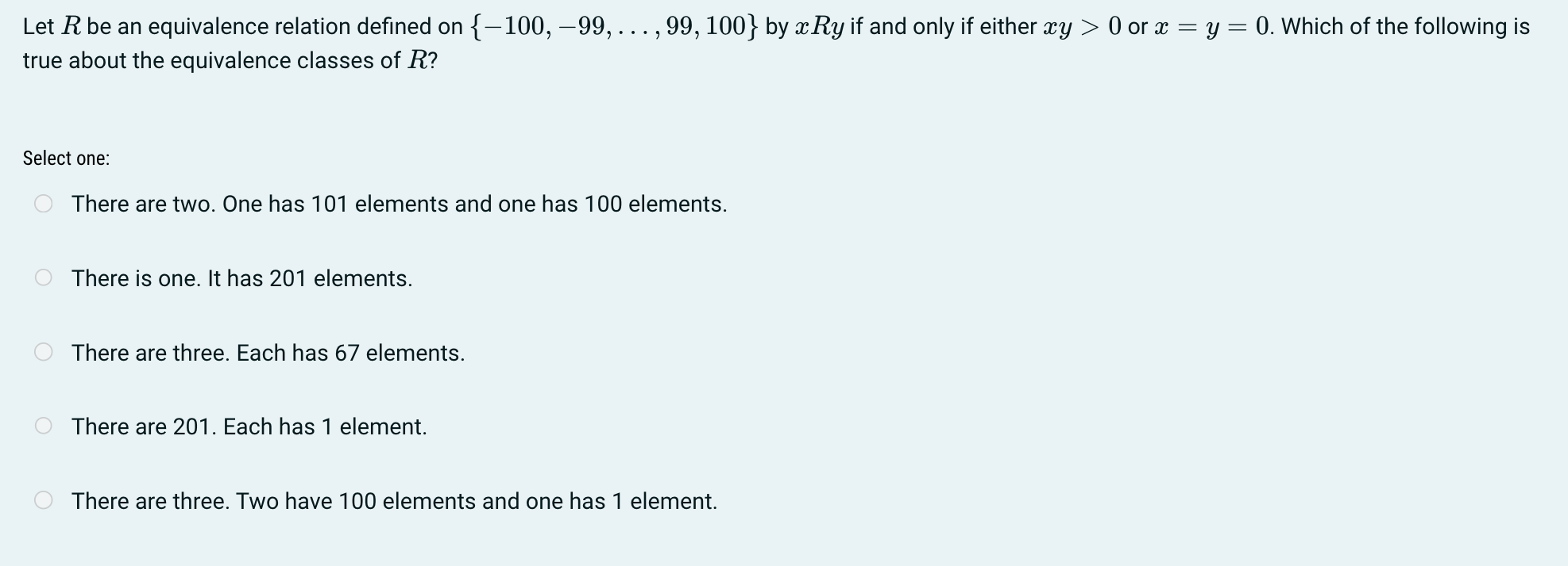 Let R ﻿be an equivalence relation defined on | Chegg.com