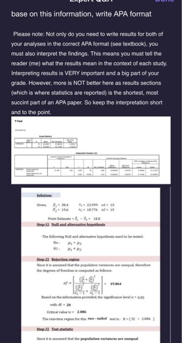 base on this information, write APA format Please | Chegg.com