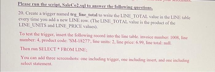 Solved Please run the script, SaleCo2.sql to answer the | Chegg.com