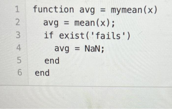 Solved in matlab / write a test for this file and the test | Chegg.com
