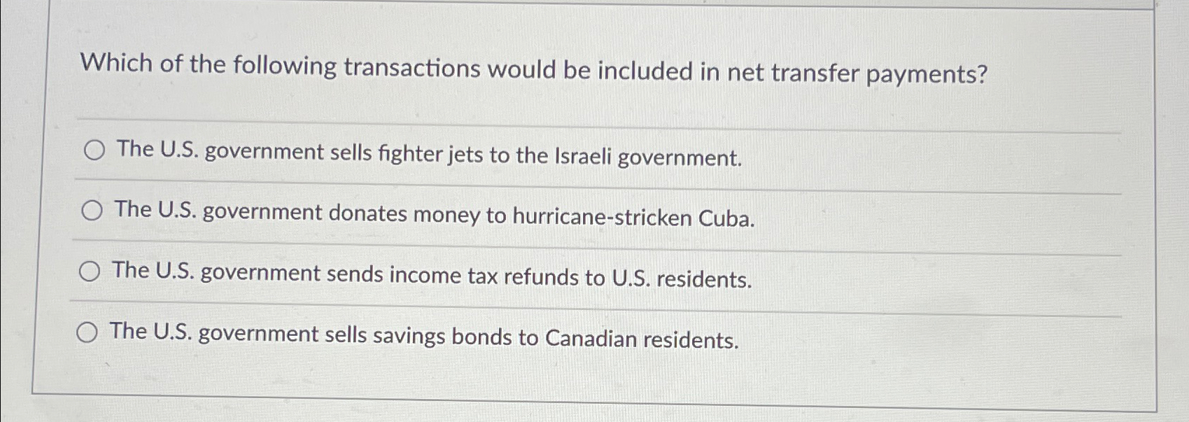 Solved Which of the following transactions would be included | Chegg.com