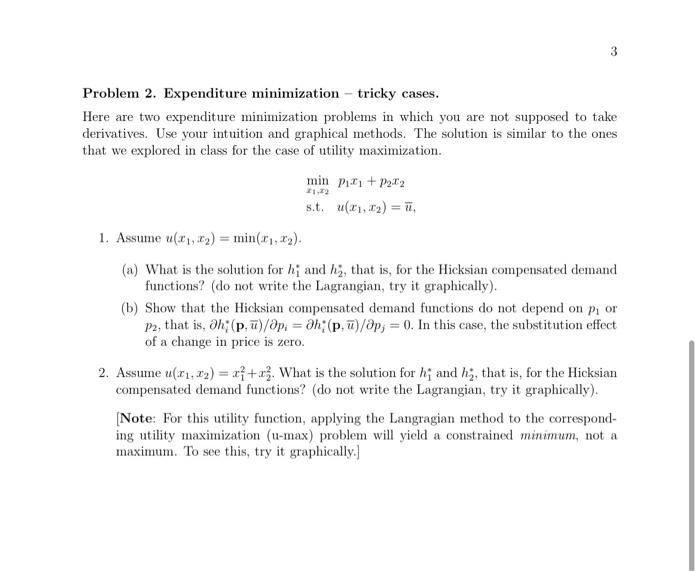 Solved Problem 2 Expenditure Minimization Tricky Cases