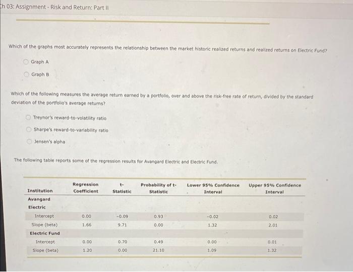 Solved 3: Assignment - Risk and Return: Part II Calculating | Chegg.com