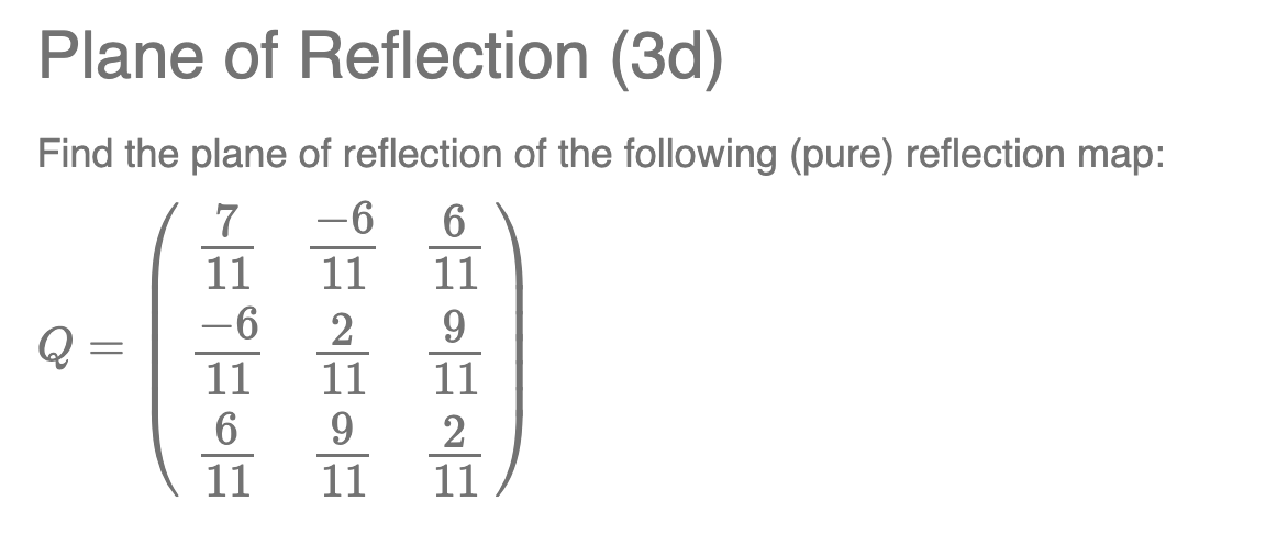 [solved] Plane Of Reflection 3d Find The Plane Of Ref