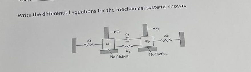 Solved Write the differential equations for the mechanical | Chegg.com