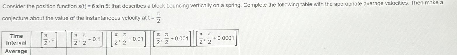 Solved Consider The Position Function S T 6sin5t ﻿that