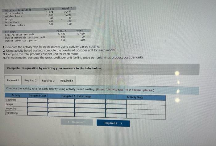 Solved Exercise 4-17 (Static) Using activity-based costing | Chegg.com