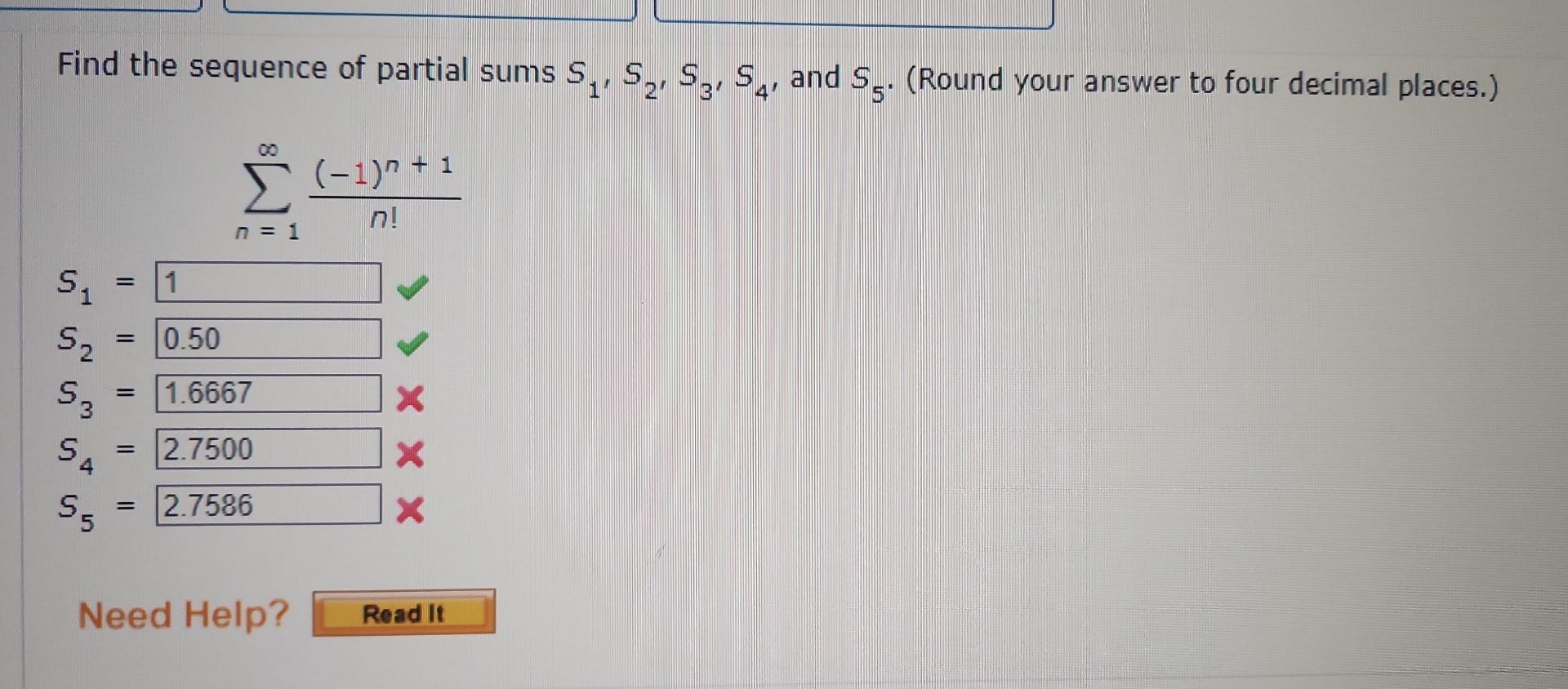 Solved Find The Sequence Of Partial Sums S1 S2′s3′s4′ And