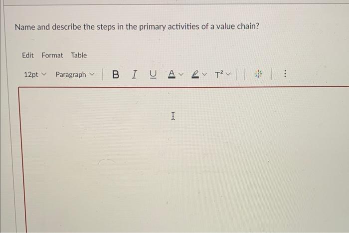 Solved Name and describe the steps in the primary activities | Chegg.com