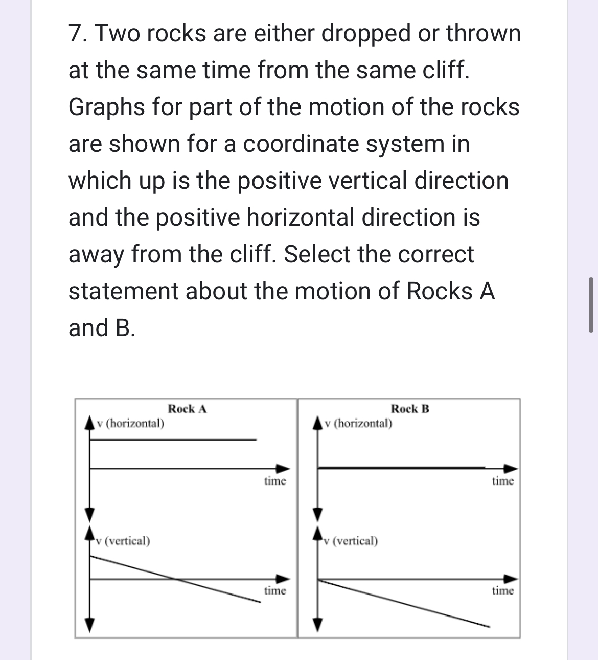 Solved Two rocks are either dropped or thrown at the same | Chegg.com