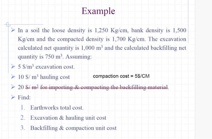 In a soil the loose density is 1,250Kg/cm, bank | Chegg.com