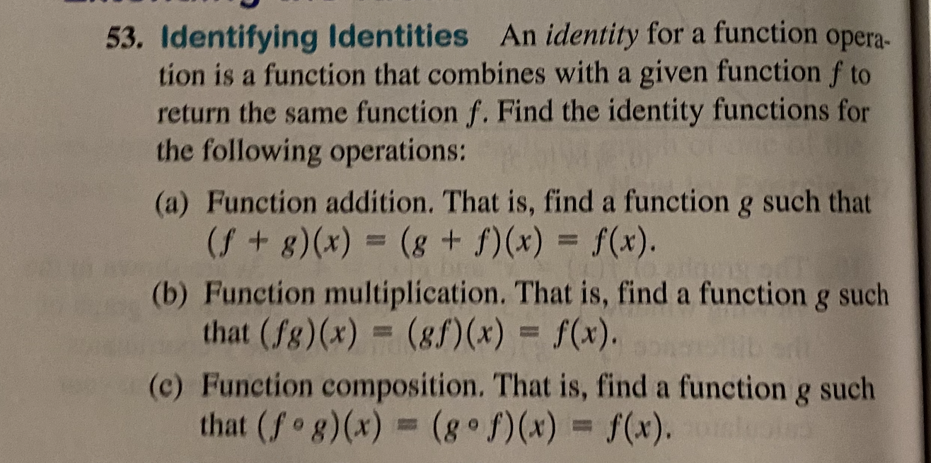 Solved Identifying Identities An identity for a function | Chegg.com