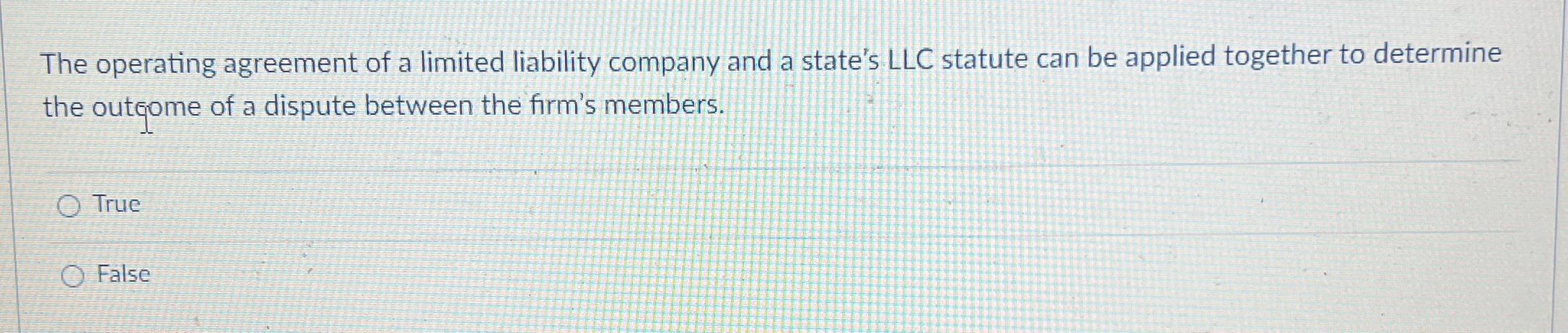 Solved The operating agreement of a limited liability | Chegg.com