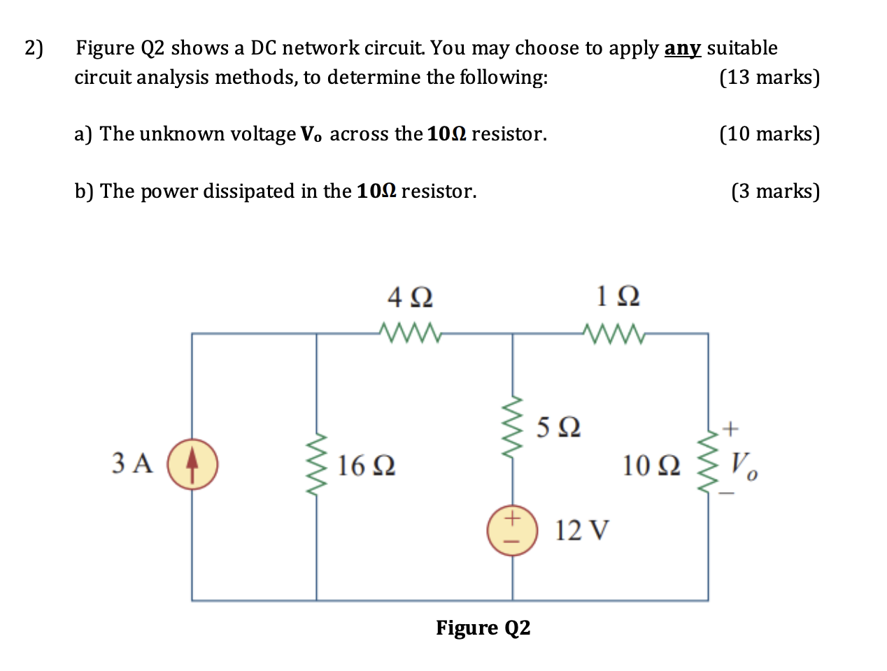 Solved Figure Q2 ﻿shows a DC network circuit. You may choose | Chegg.com