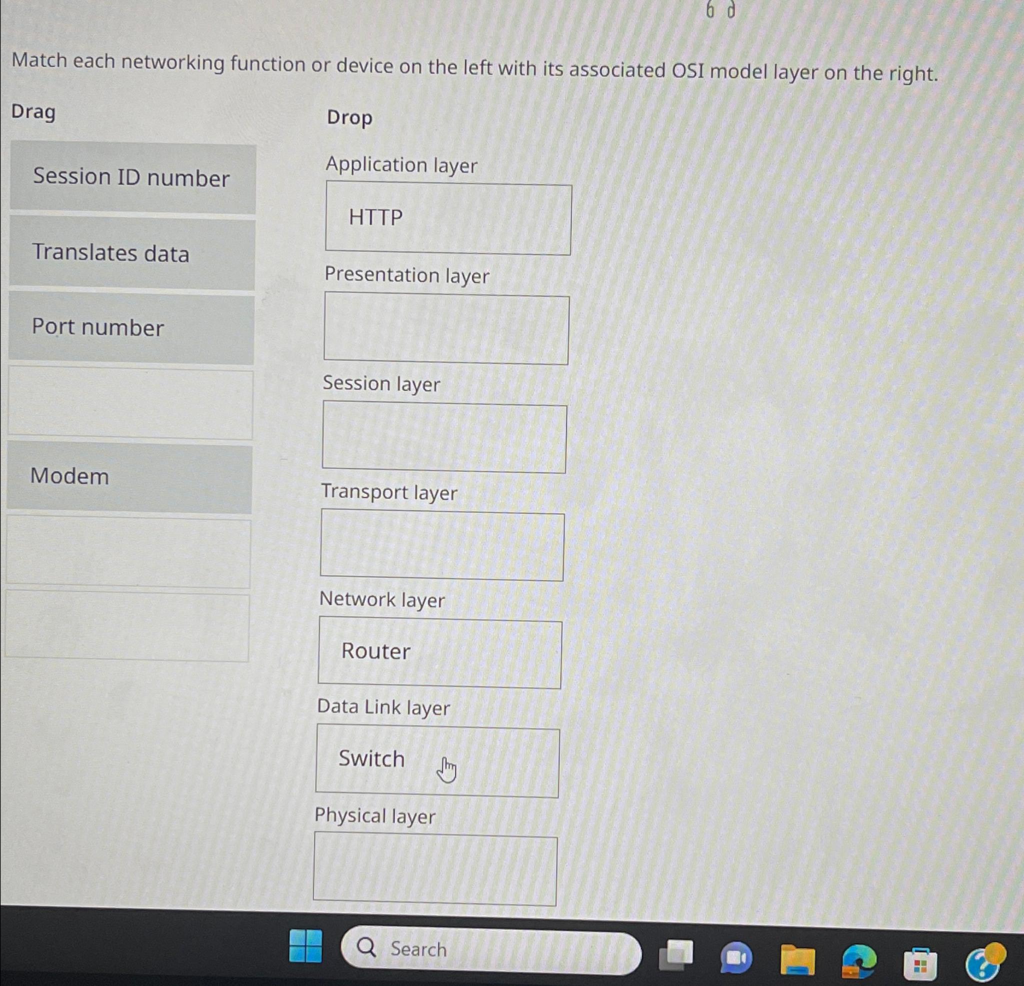 Solved Match Each Networking Function Or Device On The Left
