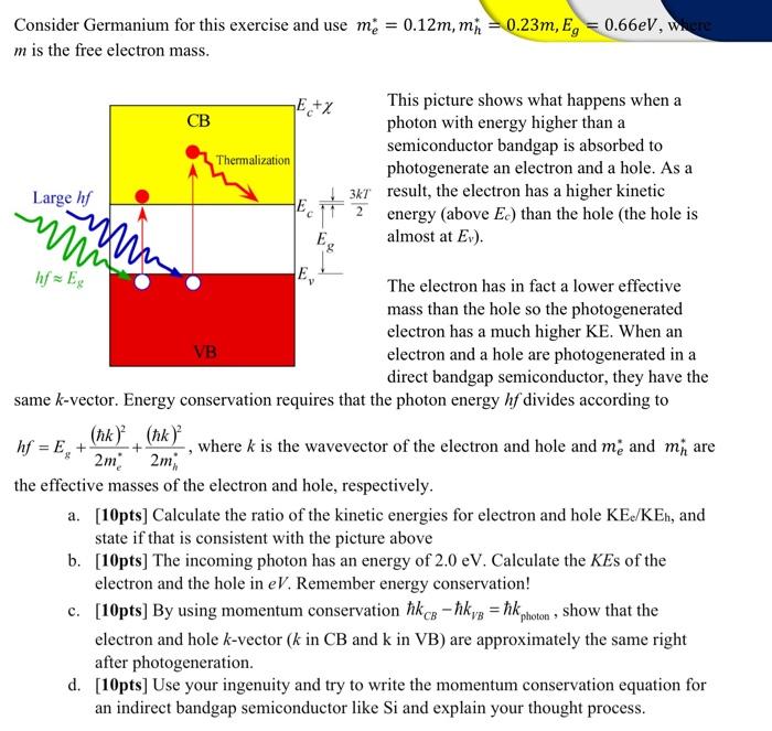 Solved Consider Germanium for this exercise and use | Chegg.com