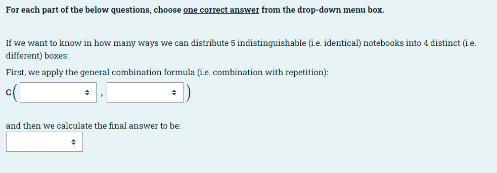 Solved For each part of the below questions, choose one | Chegg.com