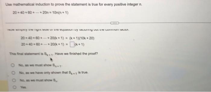 Solved Use mathematical induction to prove the statement is | Chegg.com