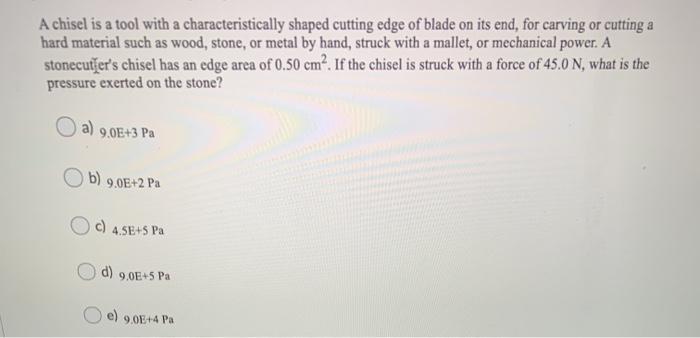Solved A chisel is a tool with a characteristically shaped | Chegg.com